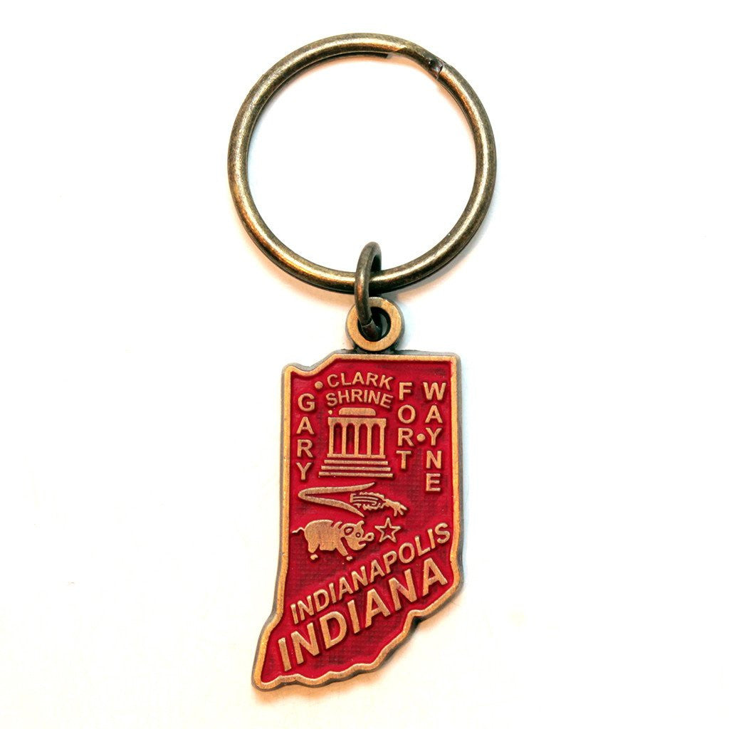 Indiana Keychain High Quality Thick Metal State Love Key Ring