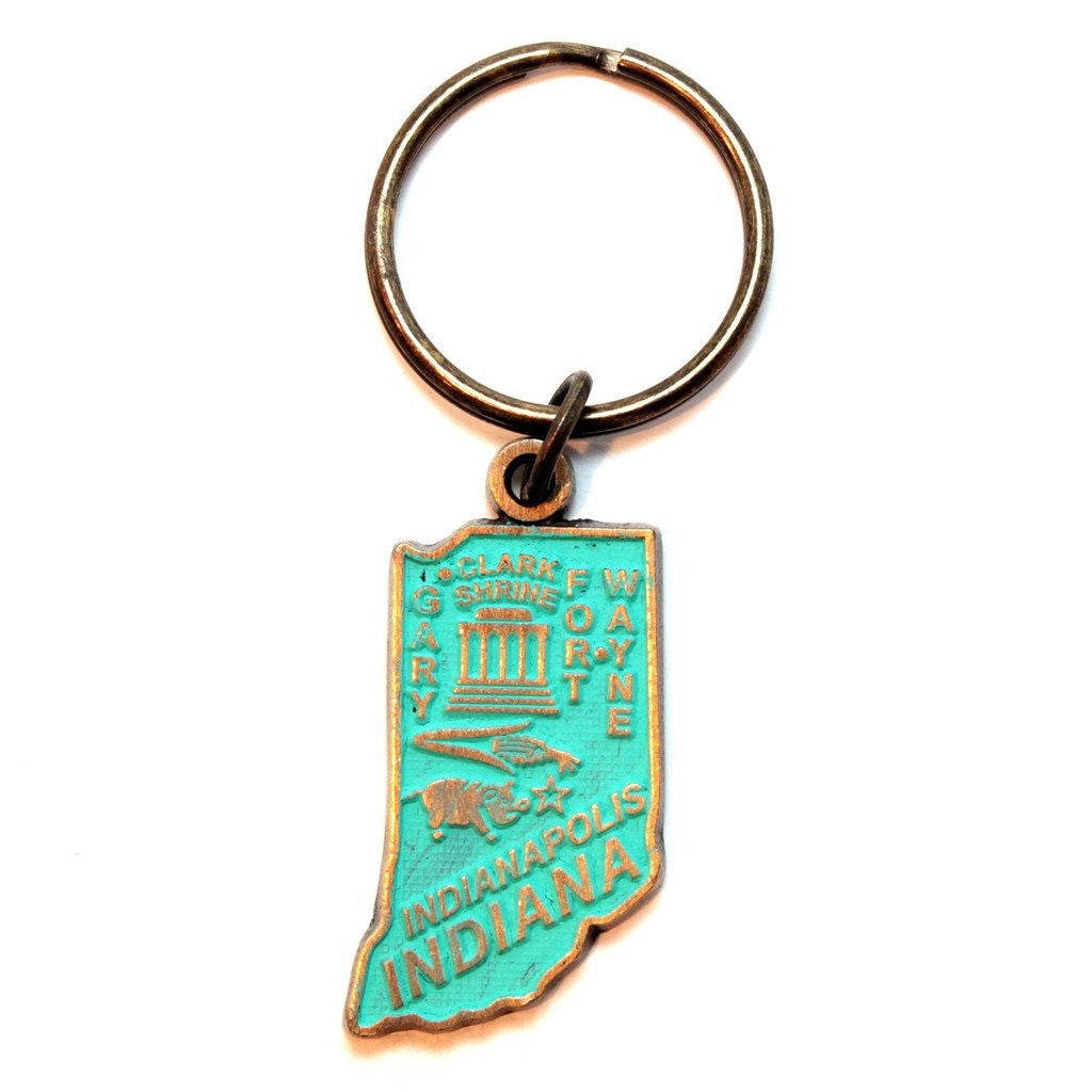 Indiana Keychain High Quality Thick Metal State Love Key Ring