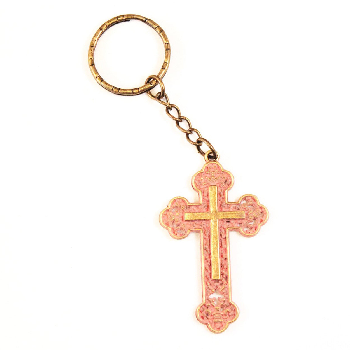 Cross Keychain – Gleeful Peacock